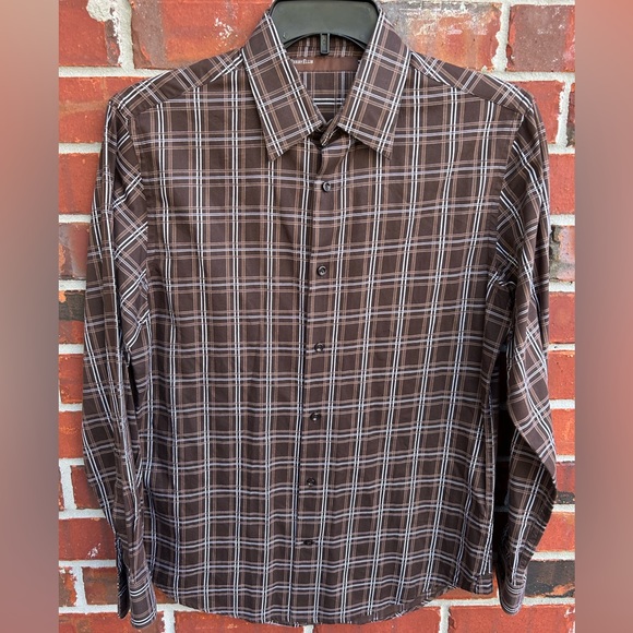 Perry Ellis | Shirts | Perry Ellis Mens Long Sleeve Button Down Brown ...